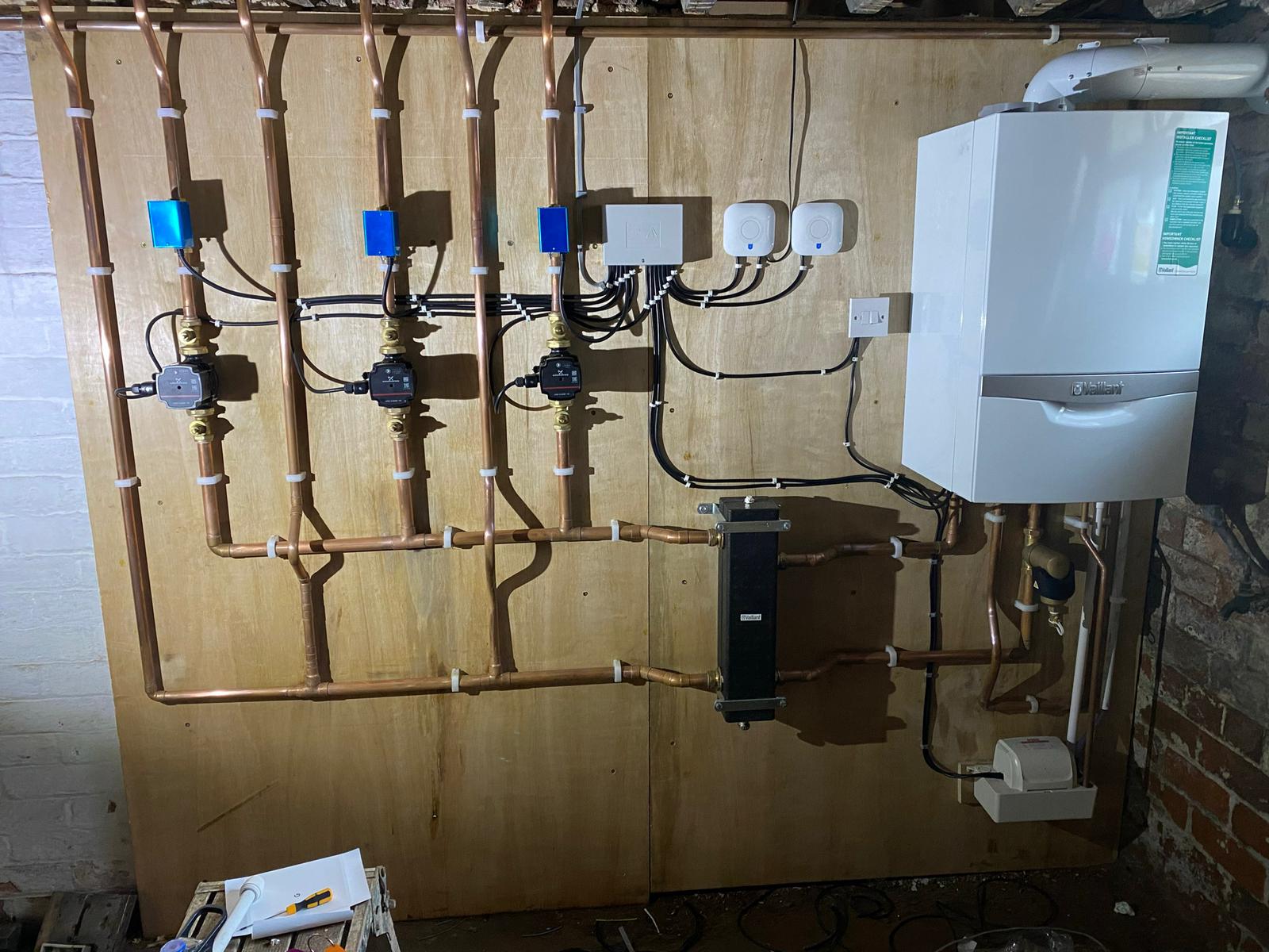 Large heating system. Converting two flats back into one stunning property.